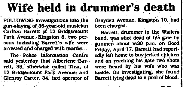 Carlton Barrett’s Last Rehearsal, Mount Airy, JA, April 1987 ...