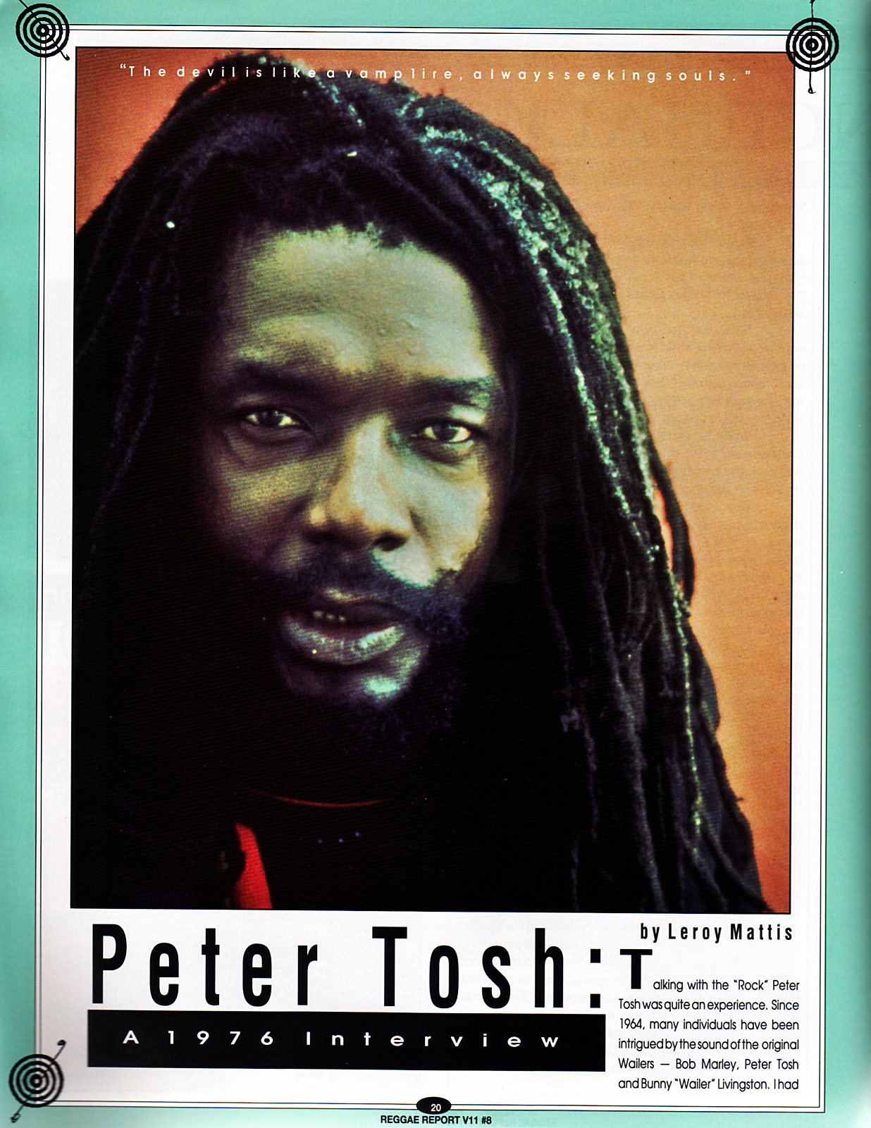 Peter Tosh: A 1976 Interview by Lee Mattis – LEGENDARY REGGAE
