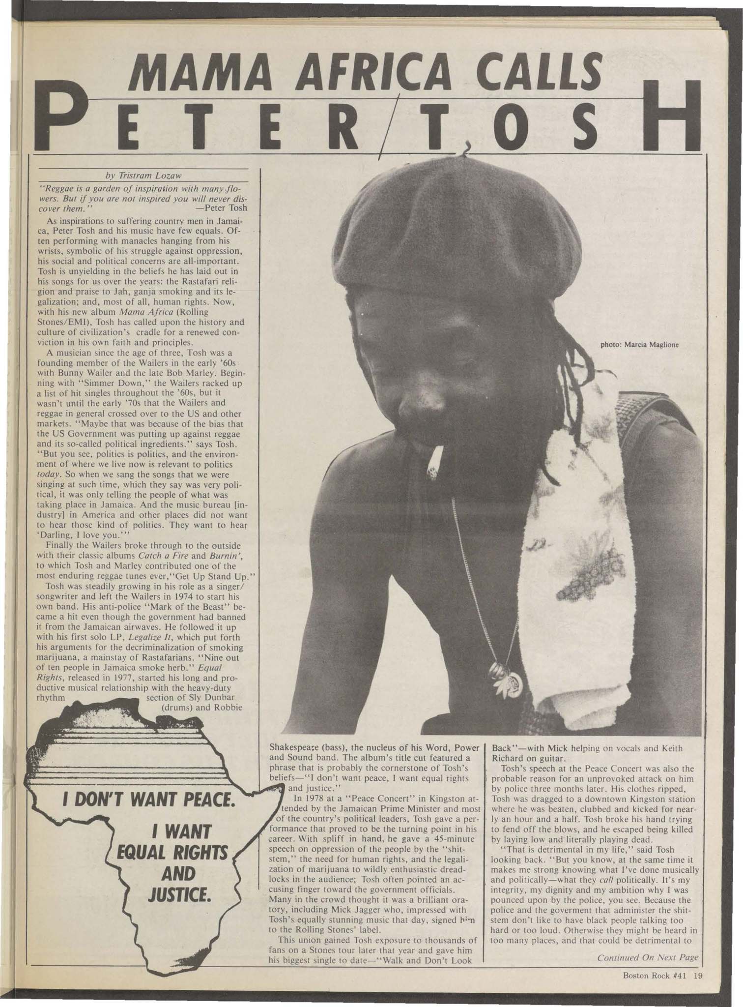 Rare Peter Tosh cut “Collie Weed” (Pressure Beat) 1970/71 plus ...