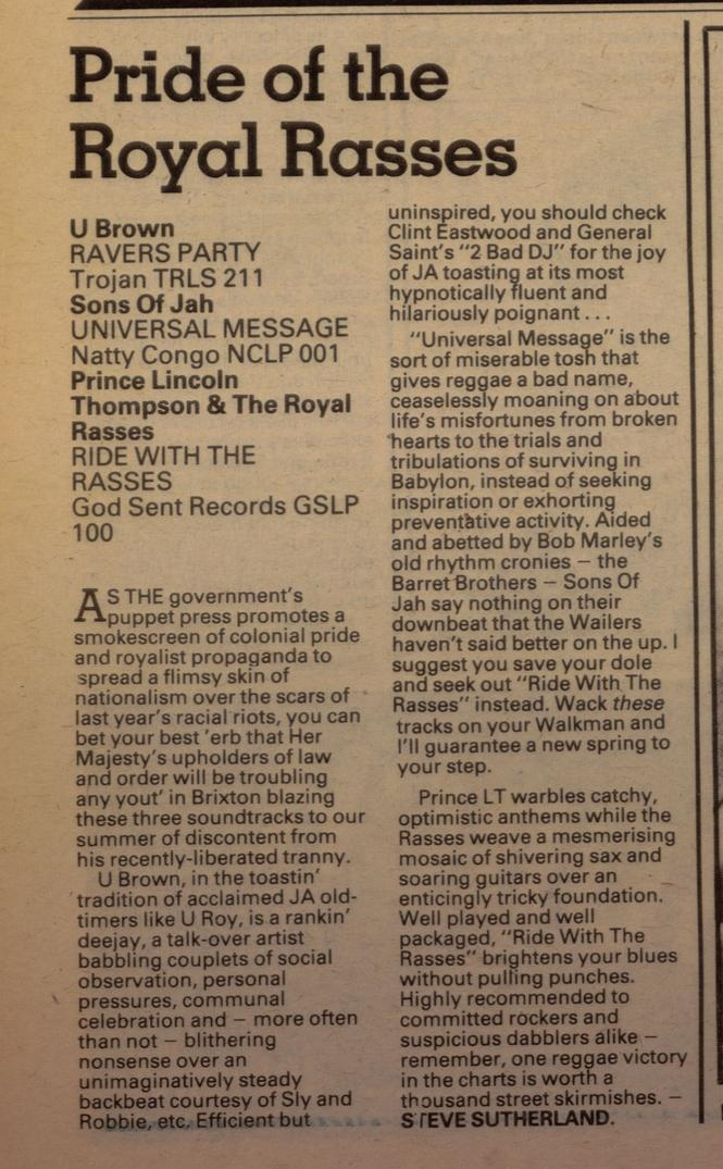 Prince Lincoln | Ride With The Rasses | Interview 1983 – LEGENDARY REGGAE